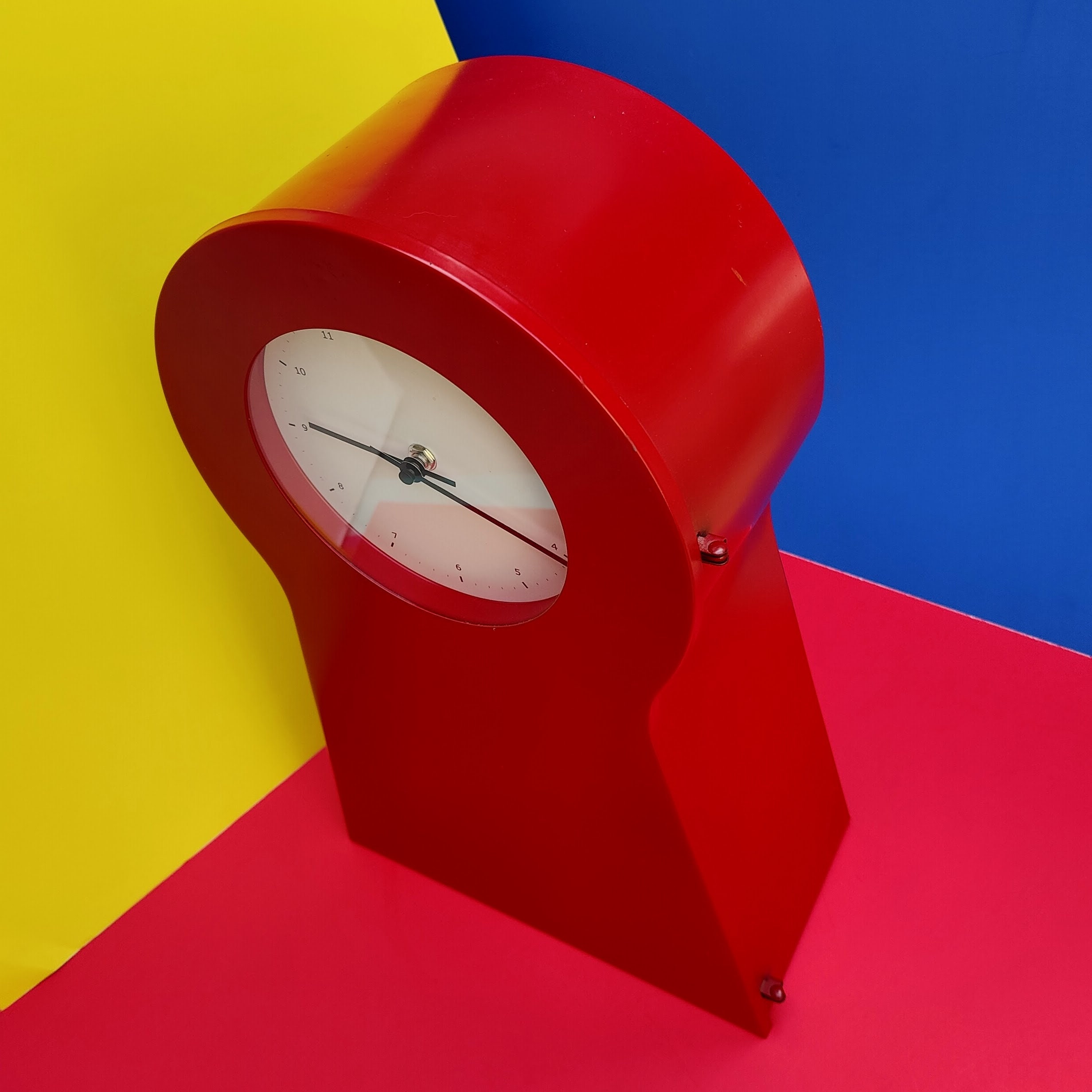 Vintage 90s Metal Ikea Shelf Clock Large Red Keyhole Ikea Clock 90s Red ...