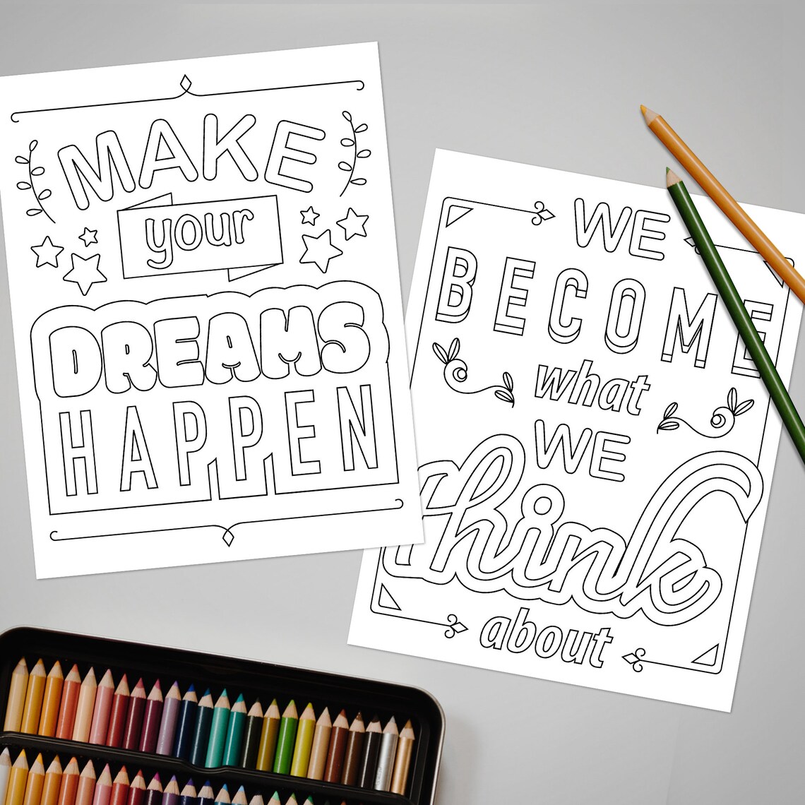20 Growth Mindset Coloring Book, Motivational Quotes Coloring Pages ...