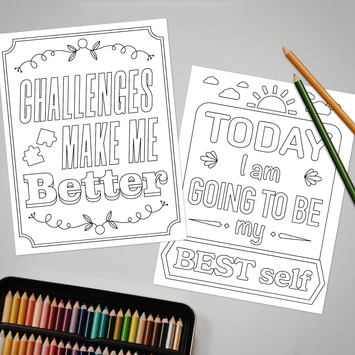 20 Growth Mindset Coloring Book, Motivational Quotes Coloring Pages ...