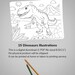15 Dinosaurs Coloring Book, Printable Art for Kid and Teens - INSTANT ...