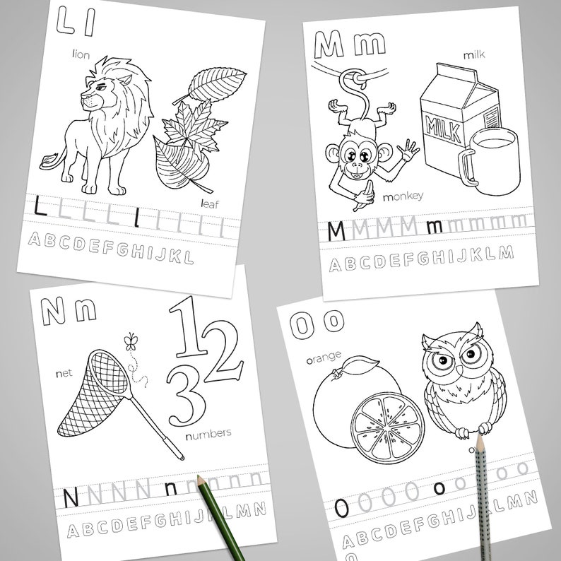 Alphabet Coloring & Tracing Sheet From A to Z (52 Pages) for Pre-school ...