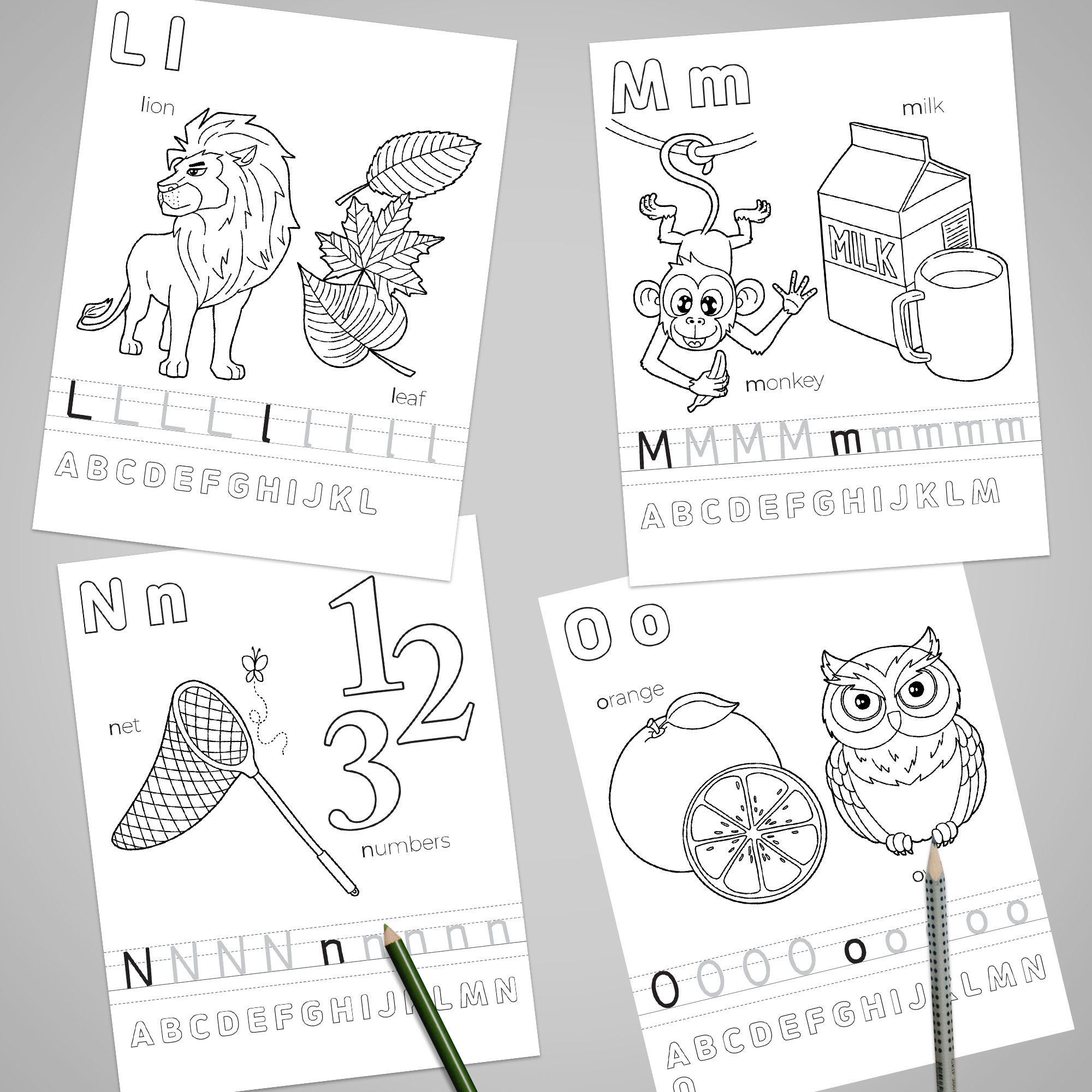 Alphabet Coloring & Tracing Sheet From A to Z (52 Pages) for Pre-school ...