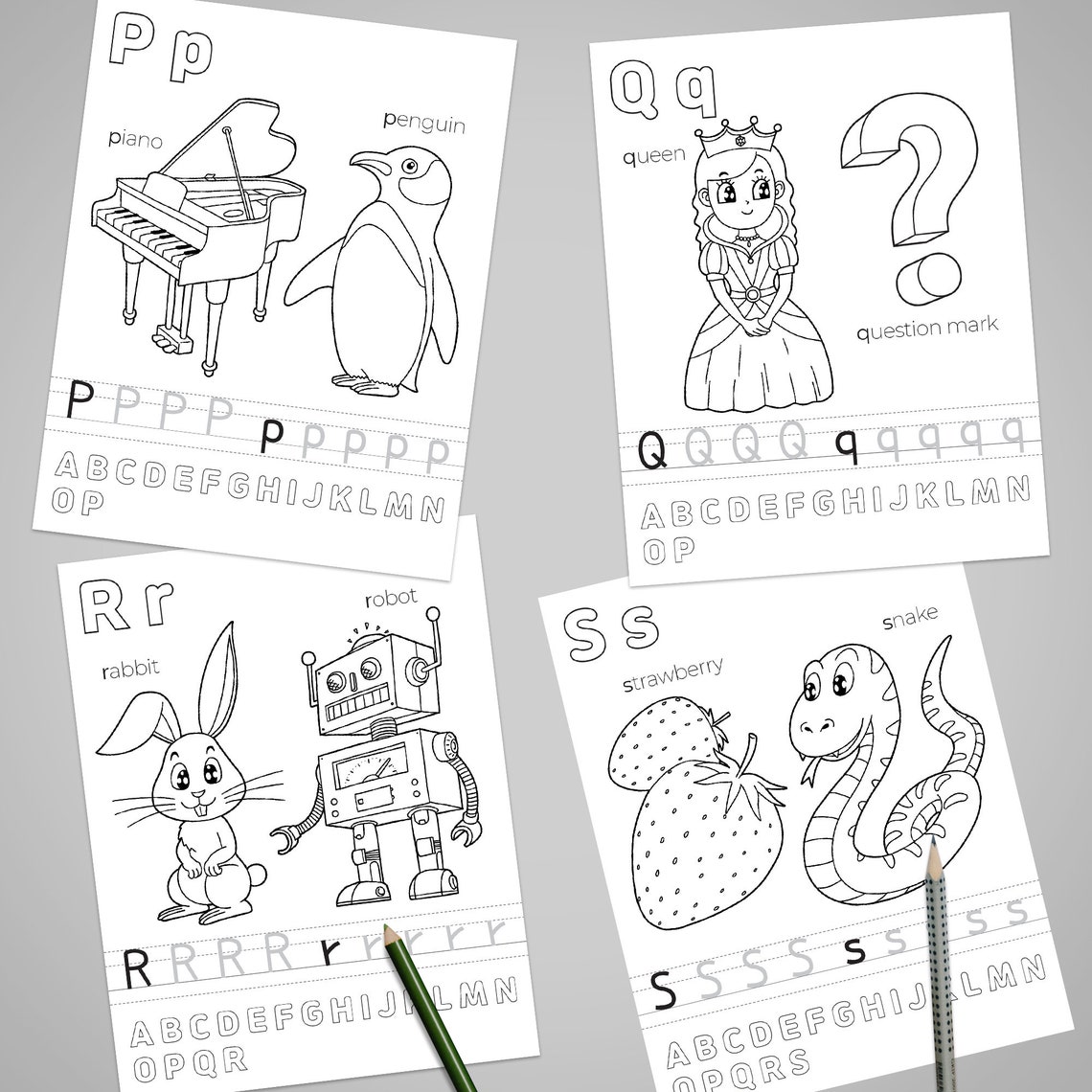 Alphabet Coloring & Tracing Sheet From A to Z 52 Pages for Pre-school ...