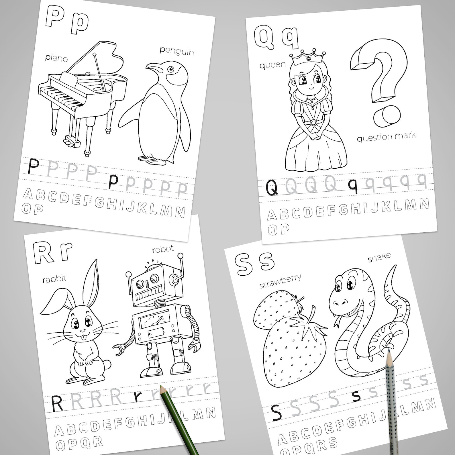 Alphabet Coloring & Tracing Sheet From A to Z (52 Pages) for Pre-school ...