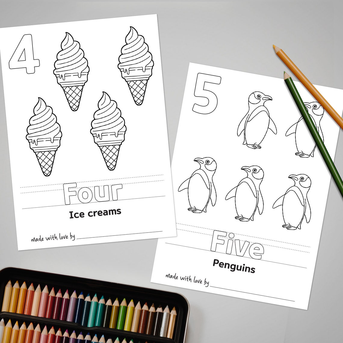 Baby's First 123 Book, Baby Shower Activity, Numbers Coloring Pages ...