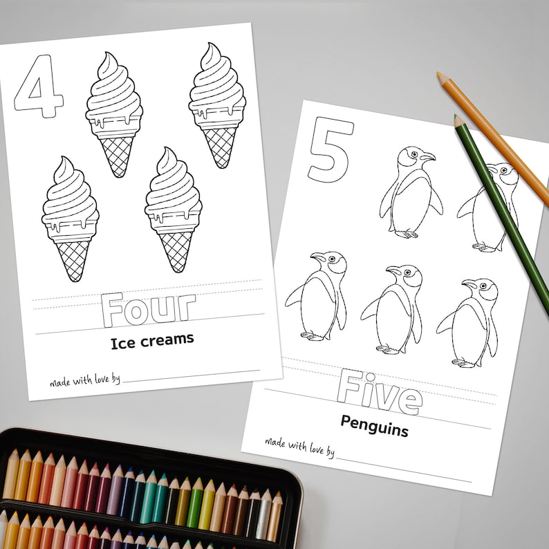 Baby's First 123 Book, Baby Shower Activity, Numbers Coloring Pages ...