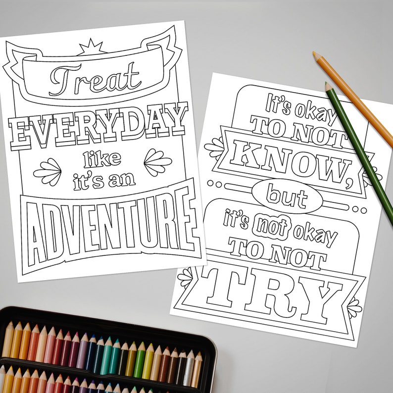 20 Growth Mindset Coloring Book, Motivational Quotes Coloring Pages ...
