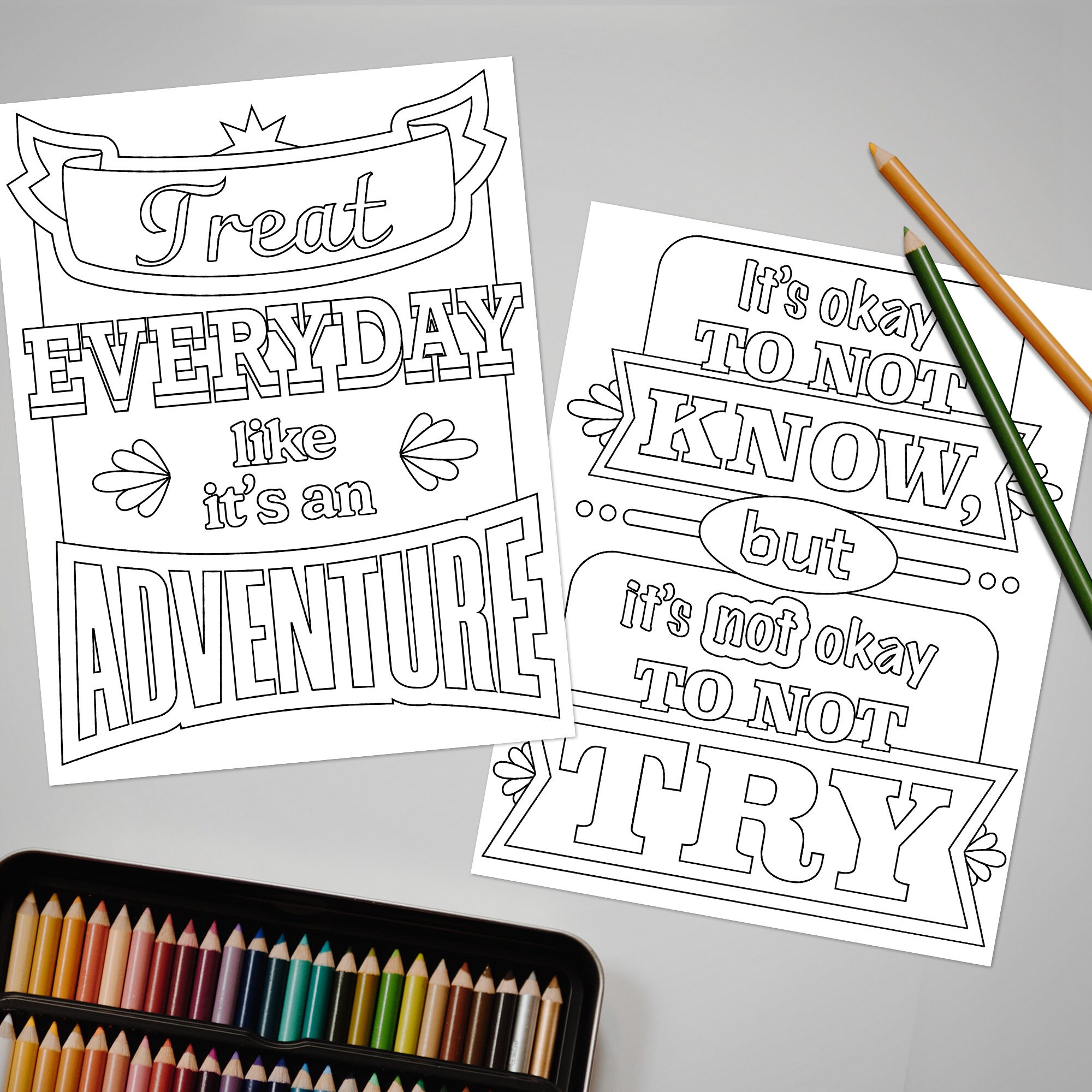 20 Growth Mindset Coloring Book, Motivational Quotes Coloring Pages ...