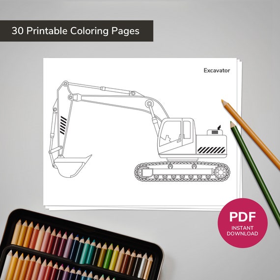 30 Vehicles Coloring Book Cars Trucks and Engines Printable | Etsy