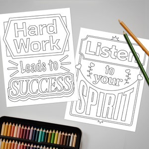 20 Growth Mindset Coloring Book, Motivational Quotes Coloring Pages ...