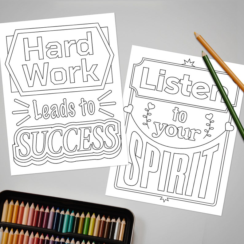 20 Growth Mindset Coloring Book, Motivational Quotes Coloring Pages ...