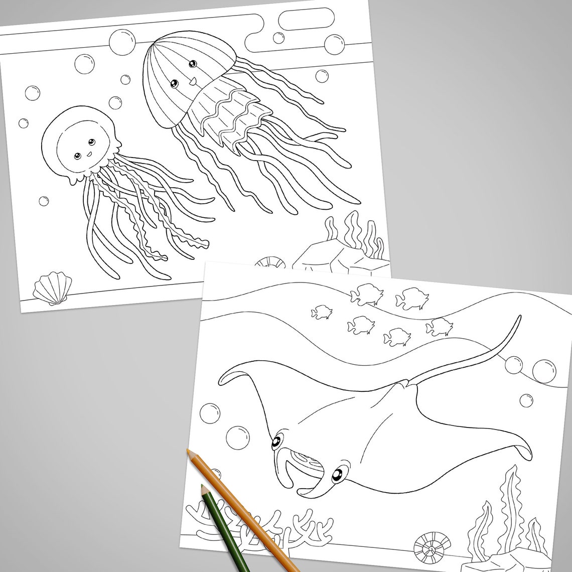 15 Sea Animals Coloring Book Ocean Animal Coloring Pages - Etsy