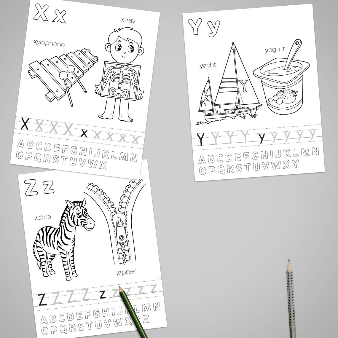 Alphabet Coloring & Tracing Sheet From A to Z (52 Pages) for Pre-school ...