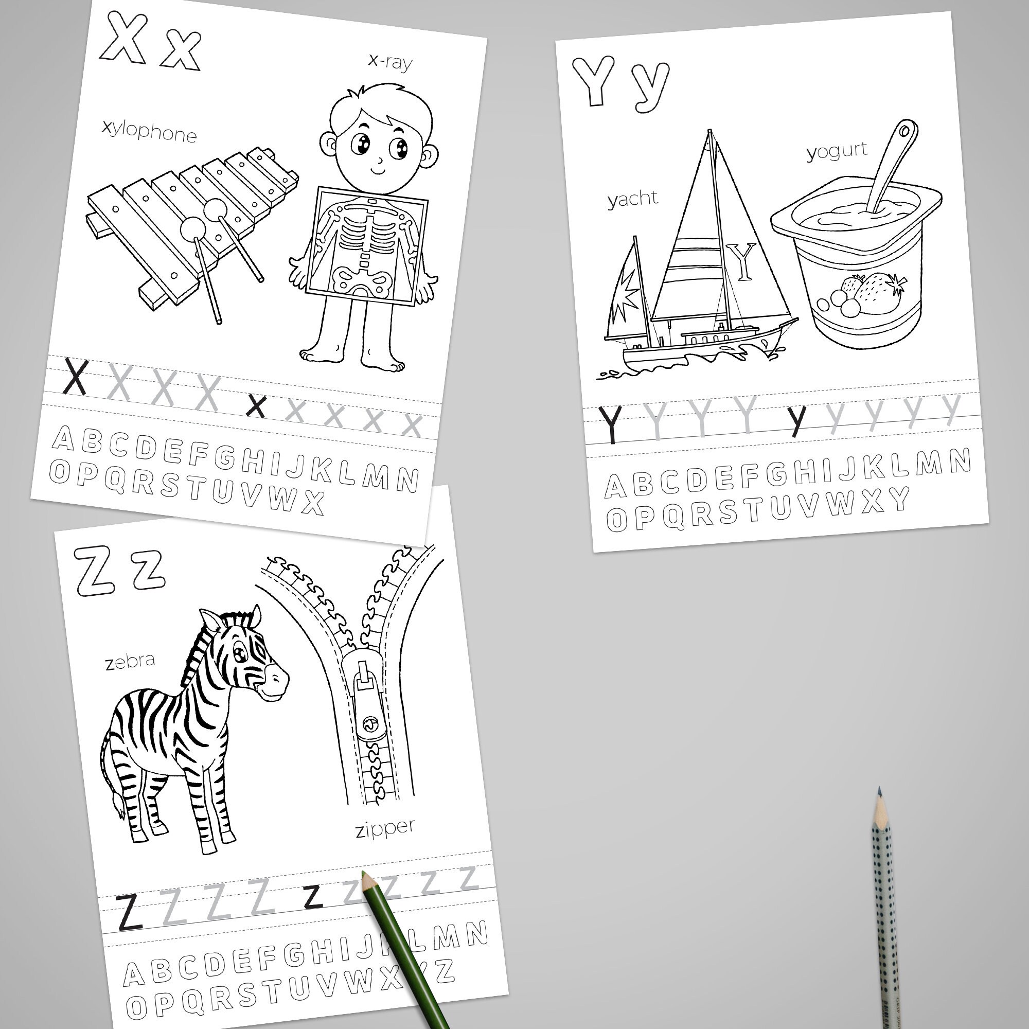 Alphabet Coloring & Tracing Sheet From A to Z (52 Pages) for Pre-school ...
