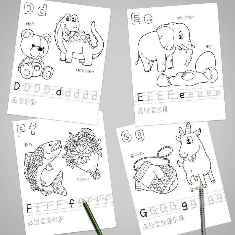 Alphabet Coloring & Tracing Sheet From A to Z (52 Pages) for Pre-school ...