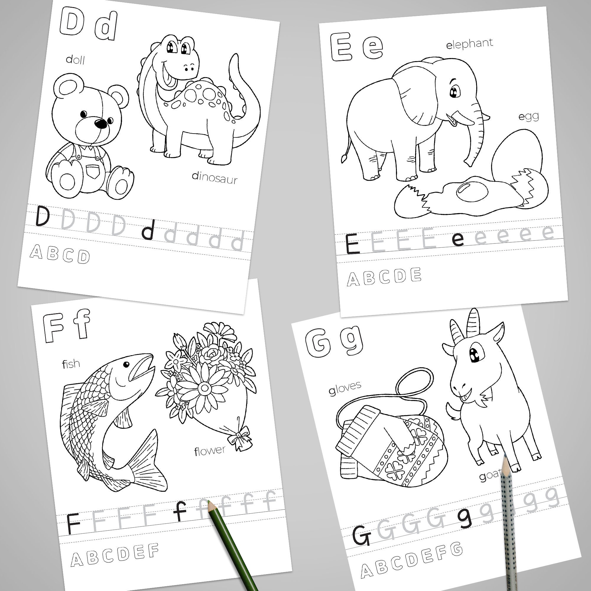 Alphabet Coloring & Tracing Sheet From A to Z (52 Pages) for Pre-school ...