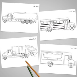 30 Vehicles Coloring Book Cars Trucks and Engines Printable | Etsy