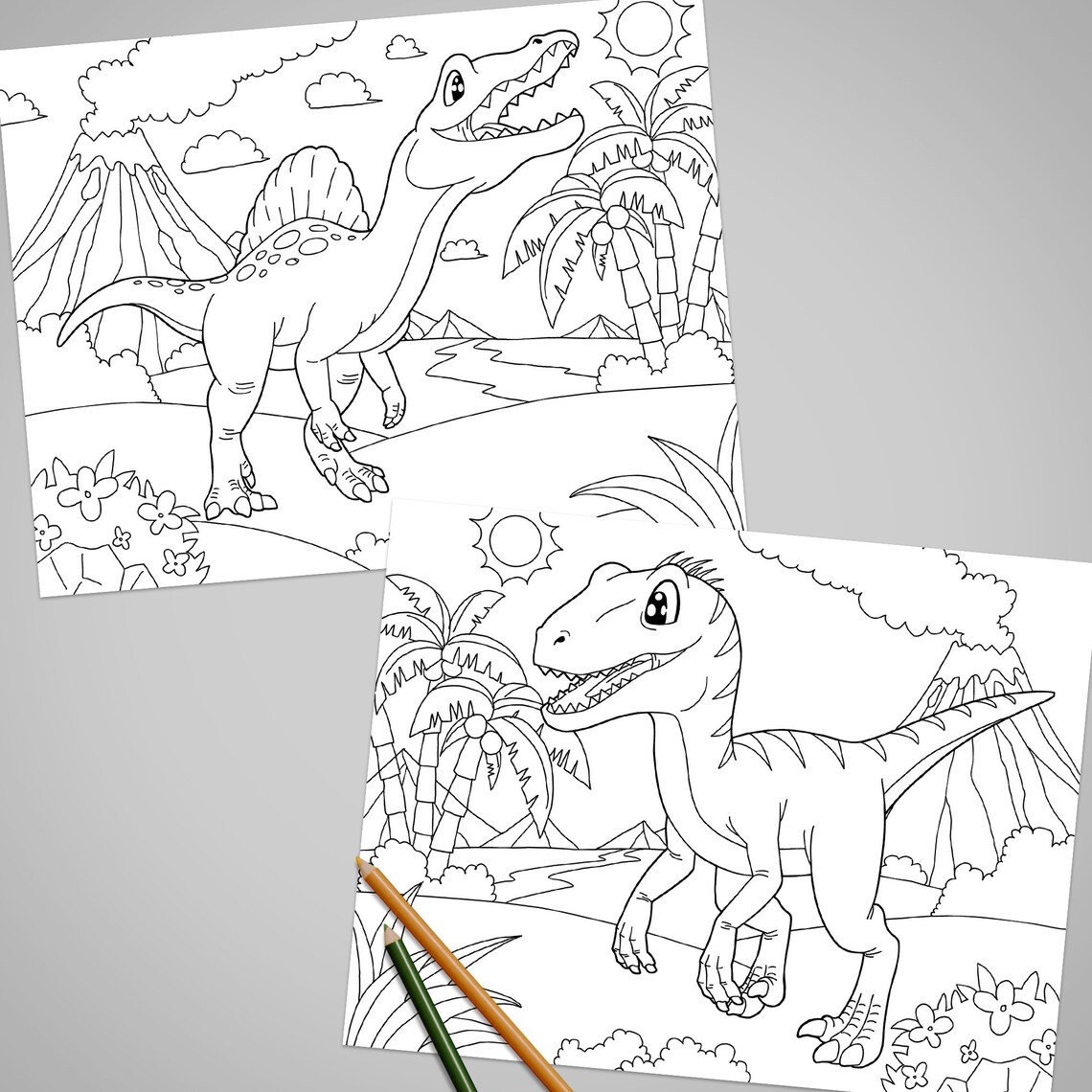 15 Dinosaurs Coloring Book, Printable Art for Kid and Teens - INSTANT ...