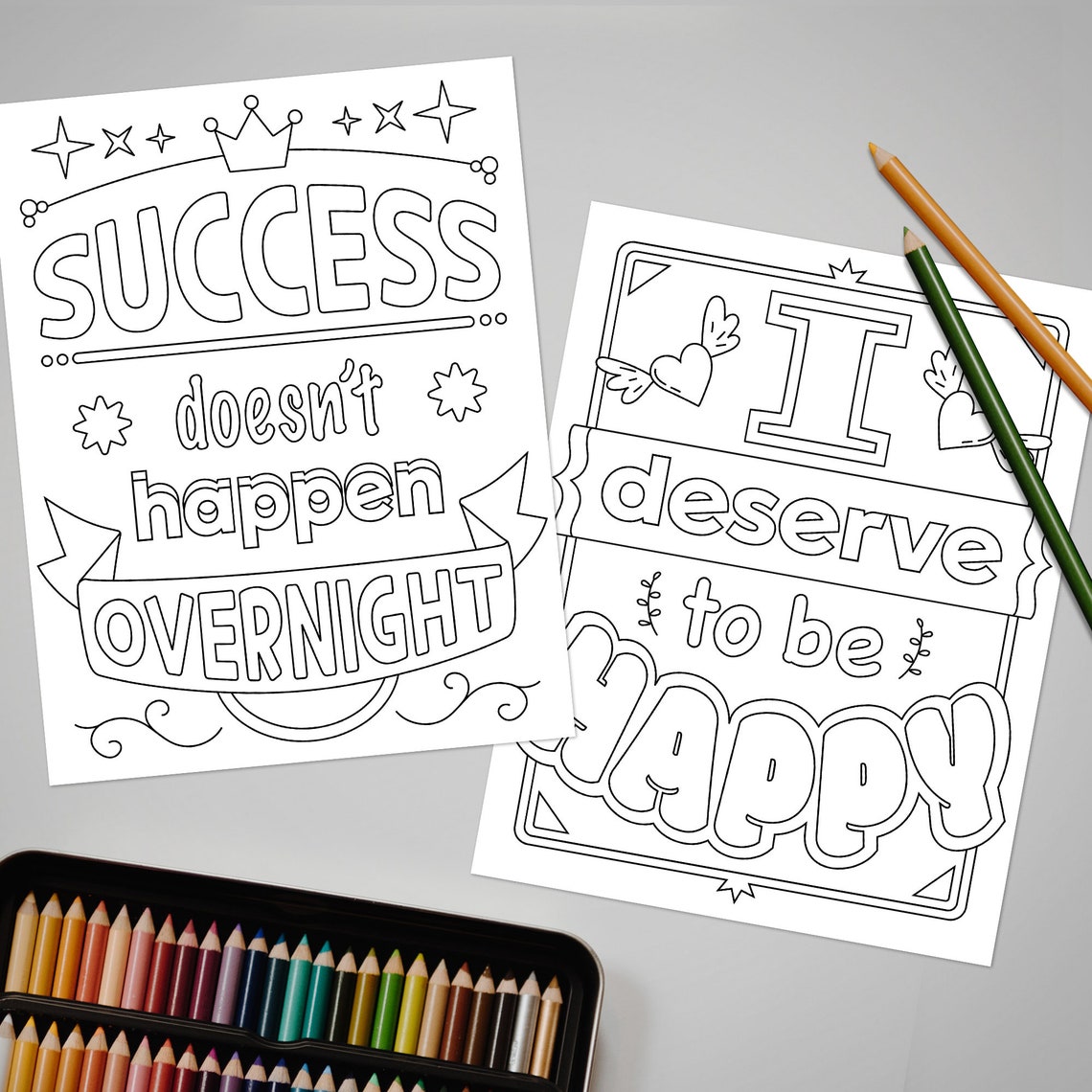 20 Growth Mindset Coloring Book, Motivational Quotes Coloring Pages ...
