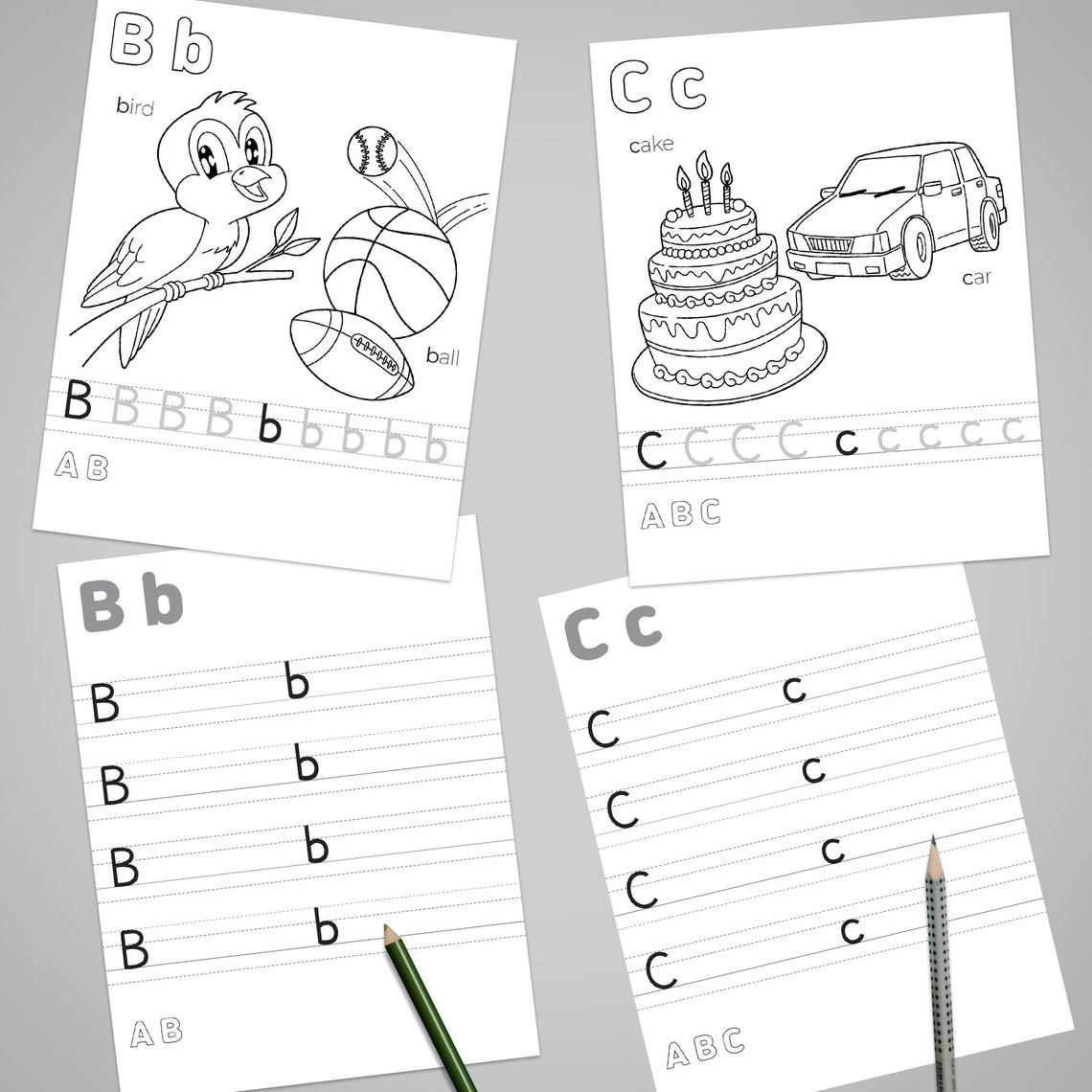 Alphabet Coloring & Tracing Sheet From A to Z 52 Pages for Pre-school ...