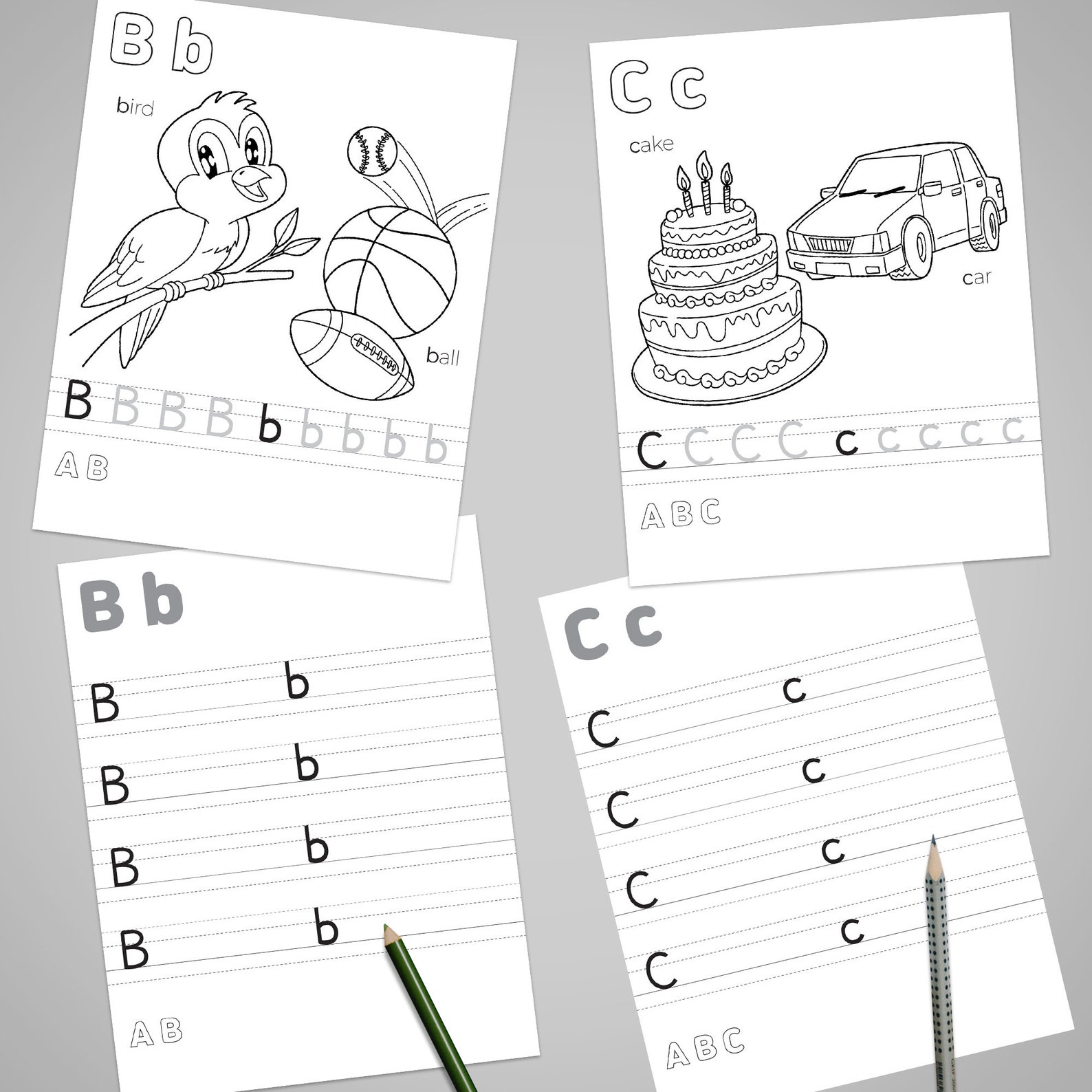 Alphabet Coloring & Tracing Sheet From A to Z (52 Pages) for Pre-school ...
