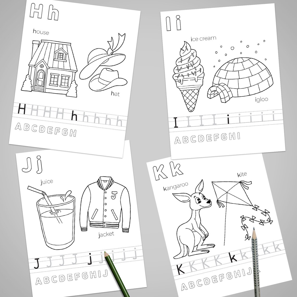Alphabet Coloring & Tracing Sheet From A to Z 52 Pages for Pre-school ...