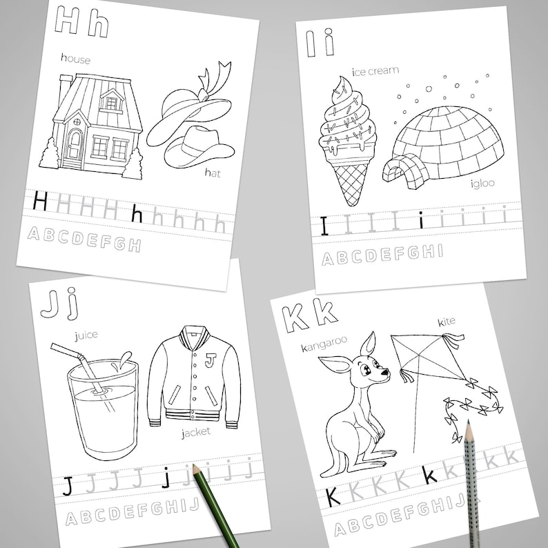 Alphabet Coloring & Tracing Sheet From A to Z (52 Pages) for Pre-school ...