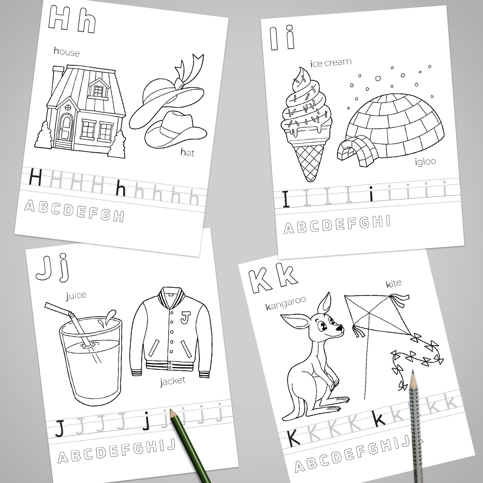 Alphabet Coloring & Tracing Sheet From A to Z (52 Pages) for Pre-school ...