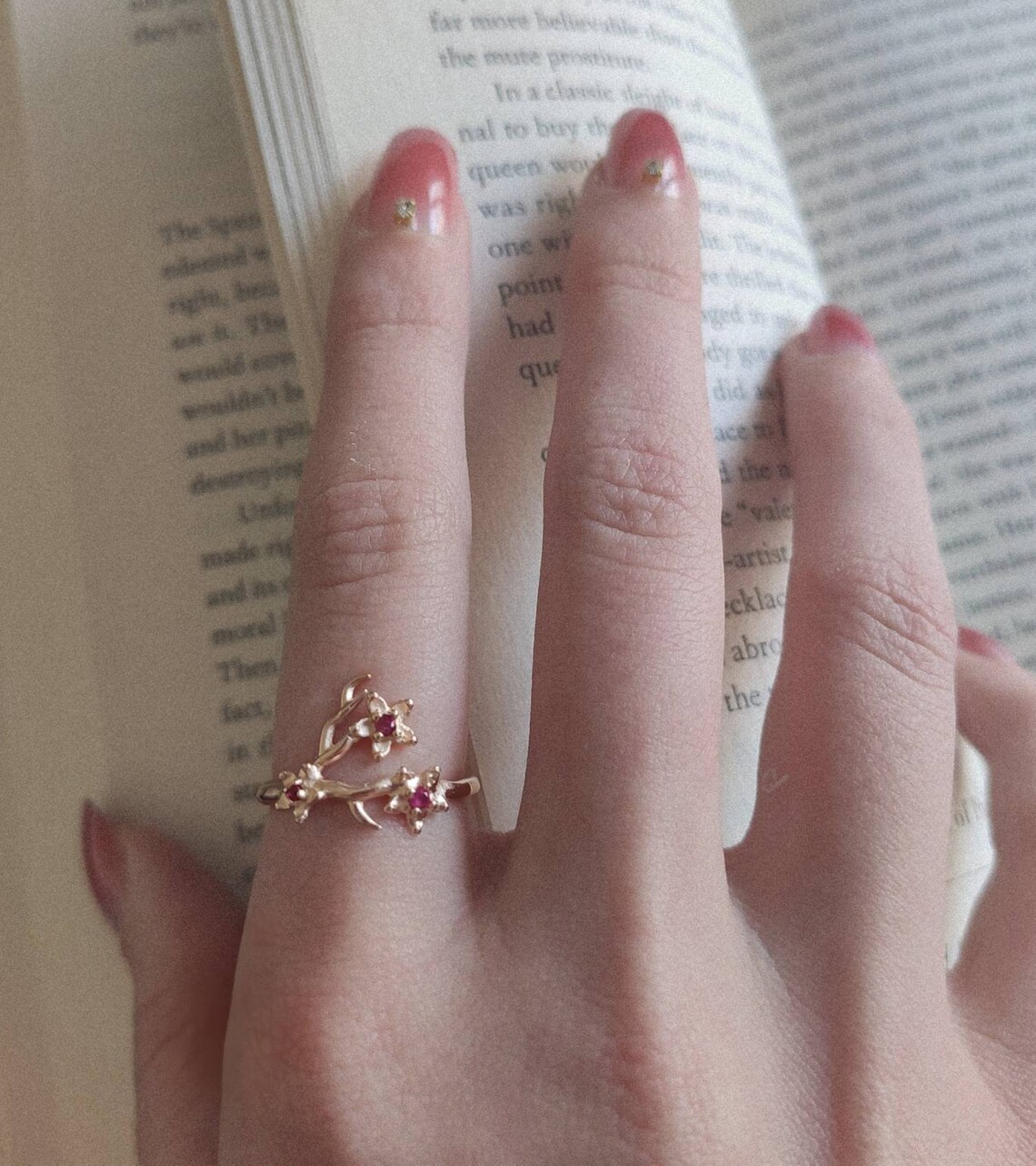 Mini Sakura Ring Cherry Blossom Ring Floral Ring Rose - Etsy