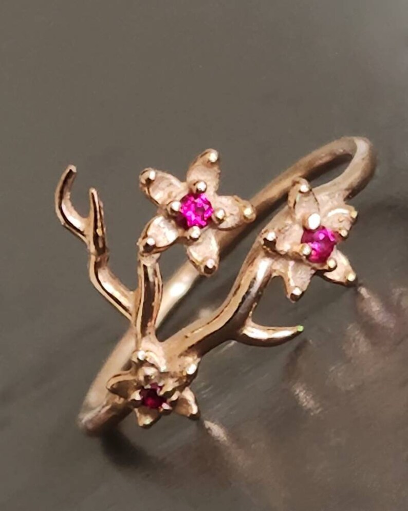 Mini Sakura Ring Cherry Blossom Ring Floral Ring Rose - Etsy