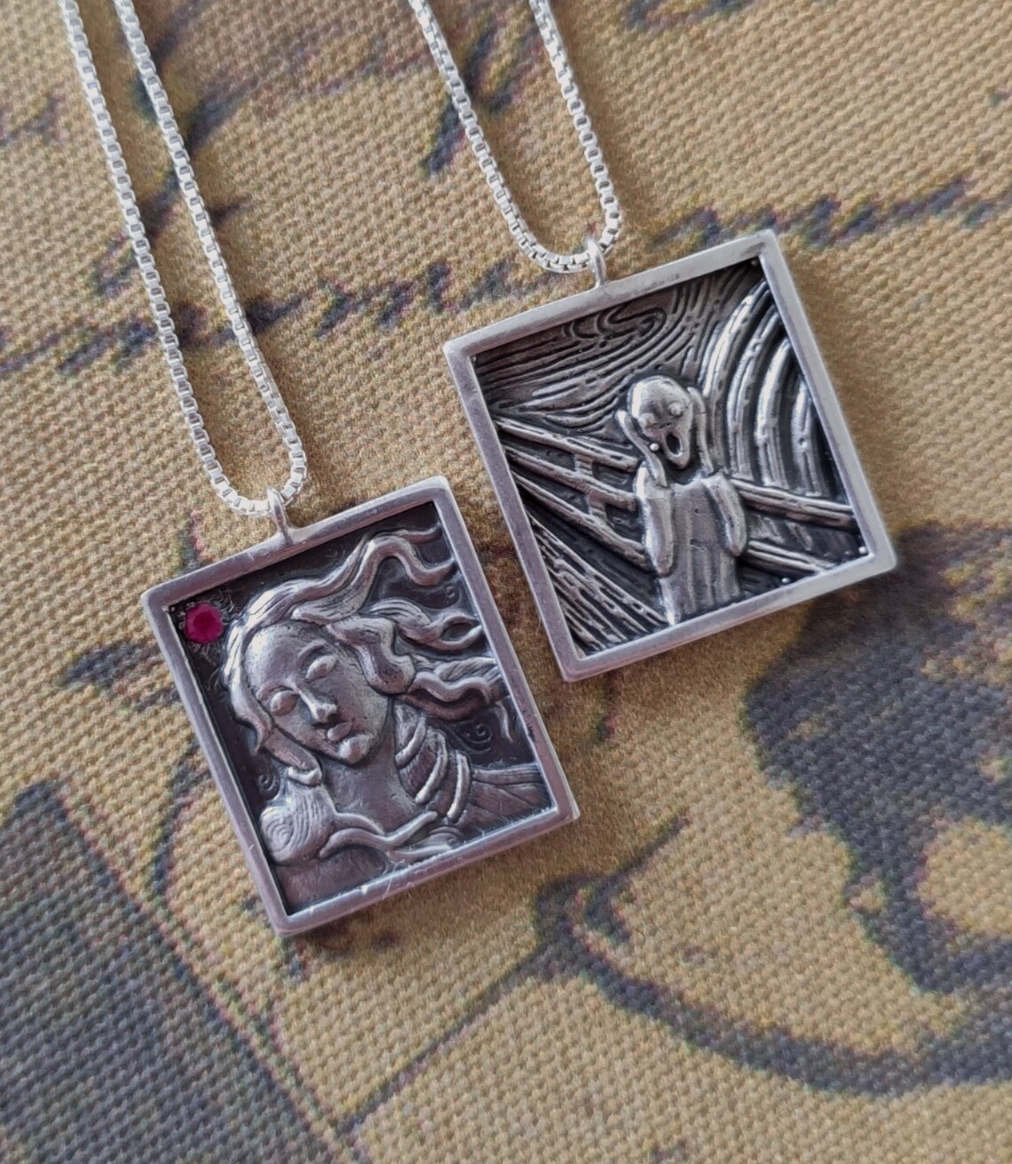 The Scream Necklace Edvard Munch's the - Etsy