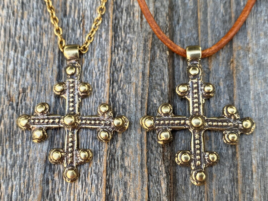 Antique Gold Coptic Trinity Cross Pendant on Chain or Leather - Etsy