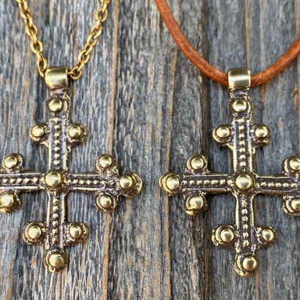 Gold Coptic Cross Pendant - Etsy