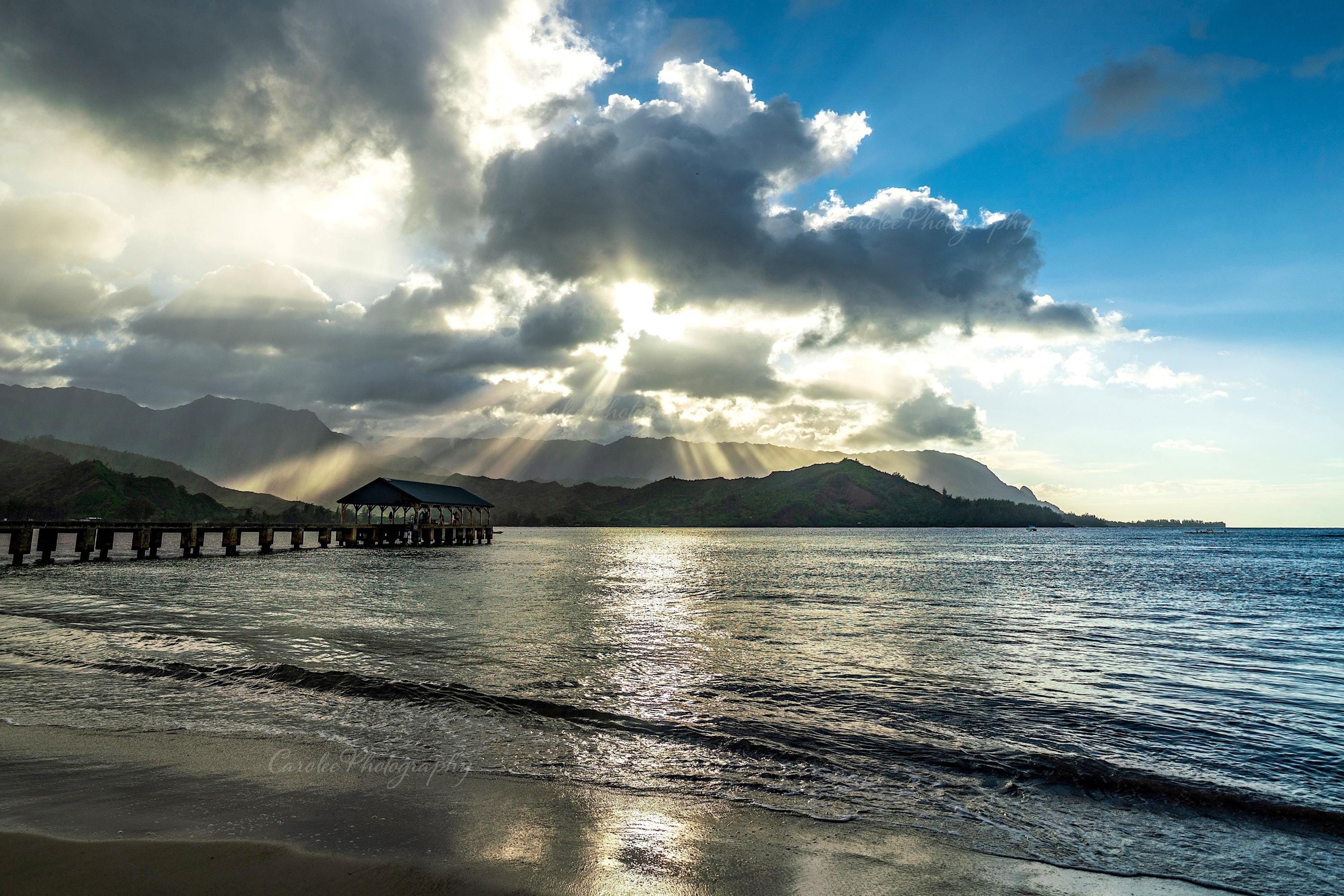 Hanalei Bay Sunset Photo, Kauai Sunset, Hanalei Picture, Hawaii Beach ...