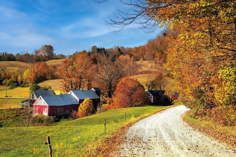 Vermont Fall Foliage Print, Jenne Farm, New England Landscape - Etsy