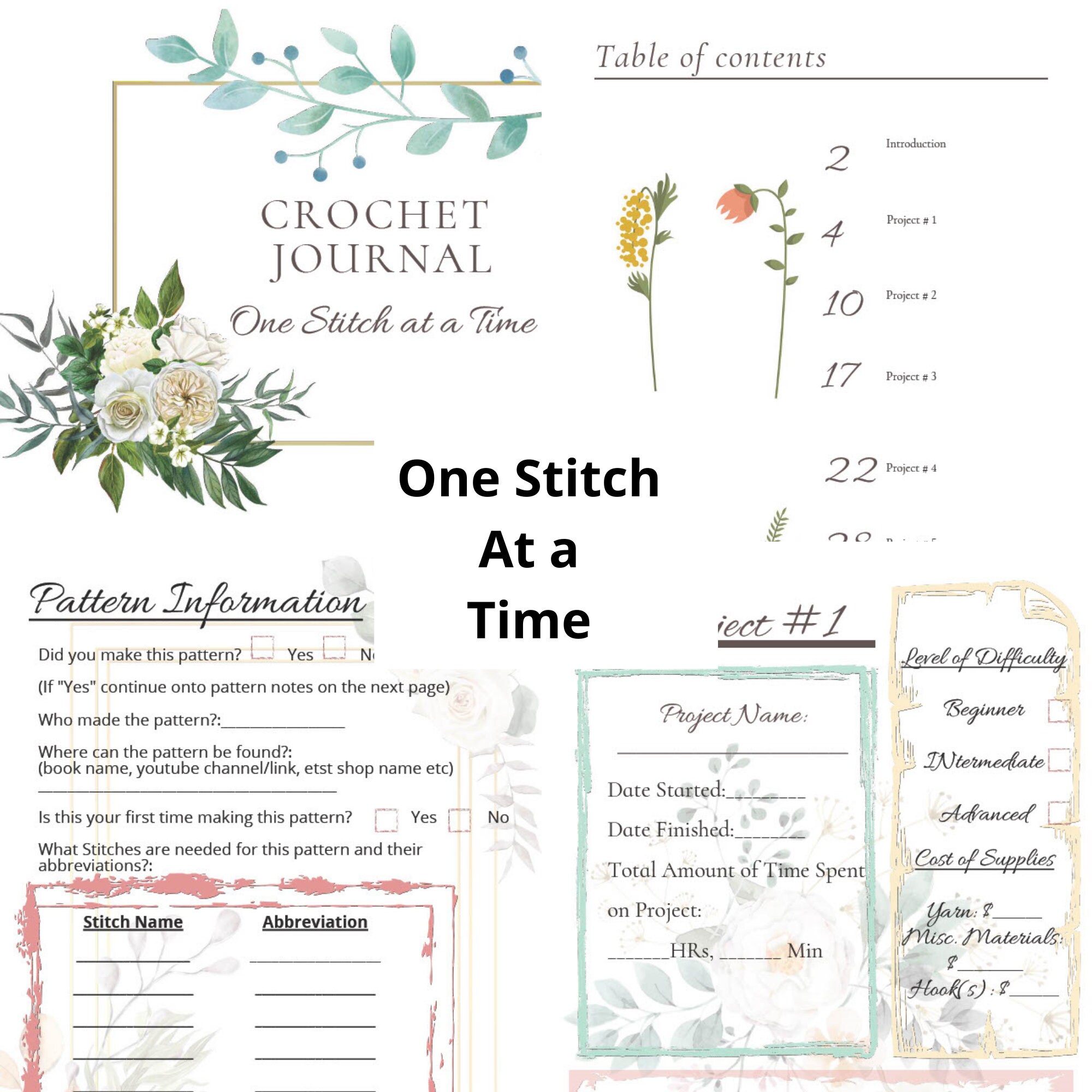 Crochet Project Journal digital Download - Etsy