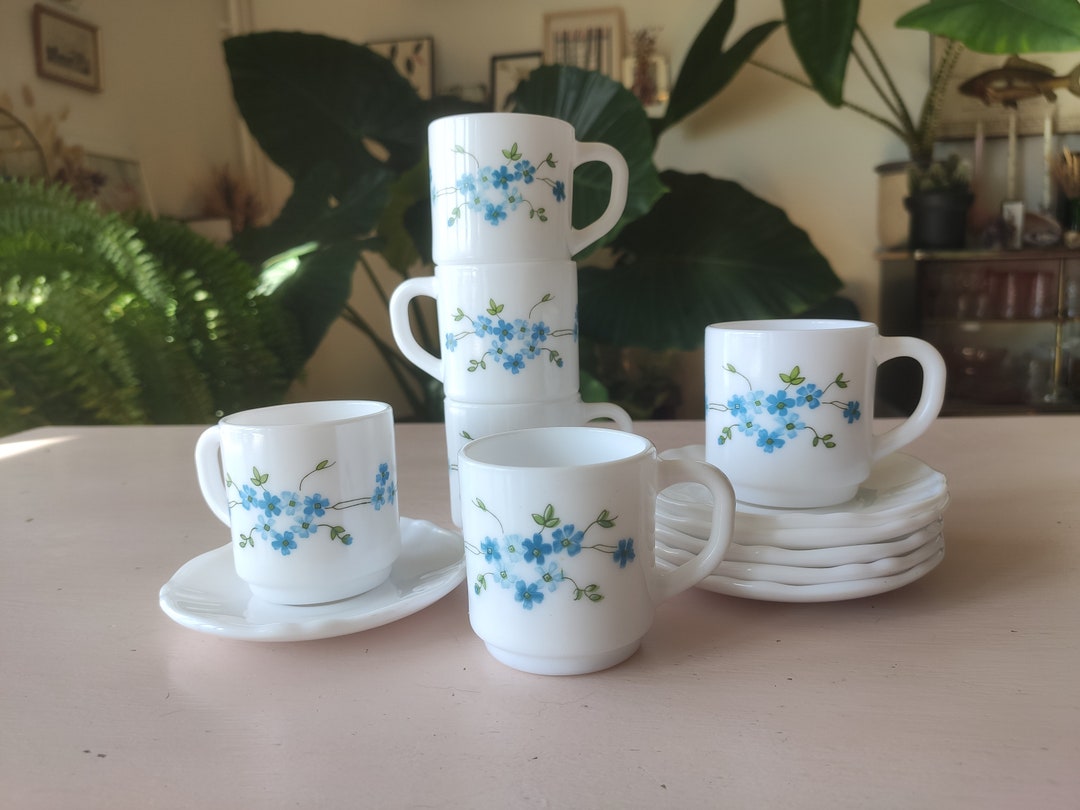 Set of 6 Forget-me-not Coffee Cups - Etsy