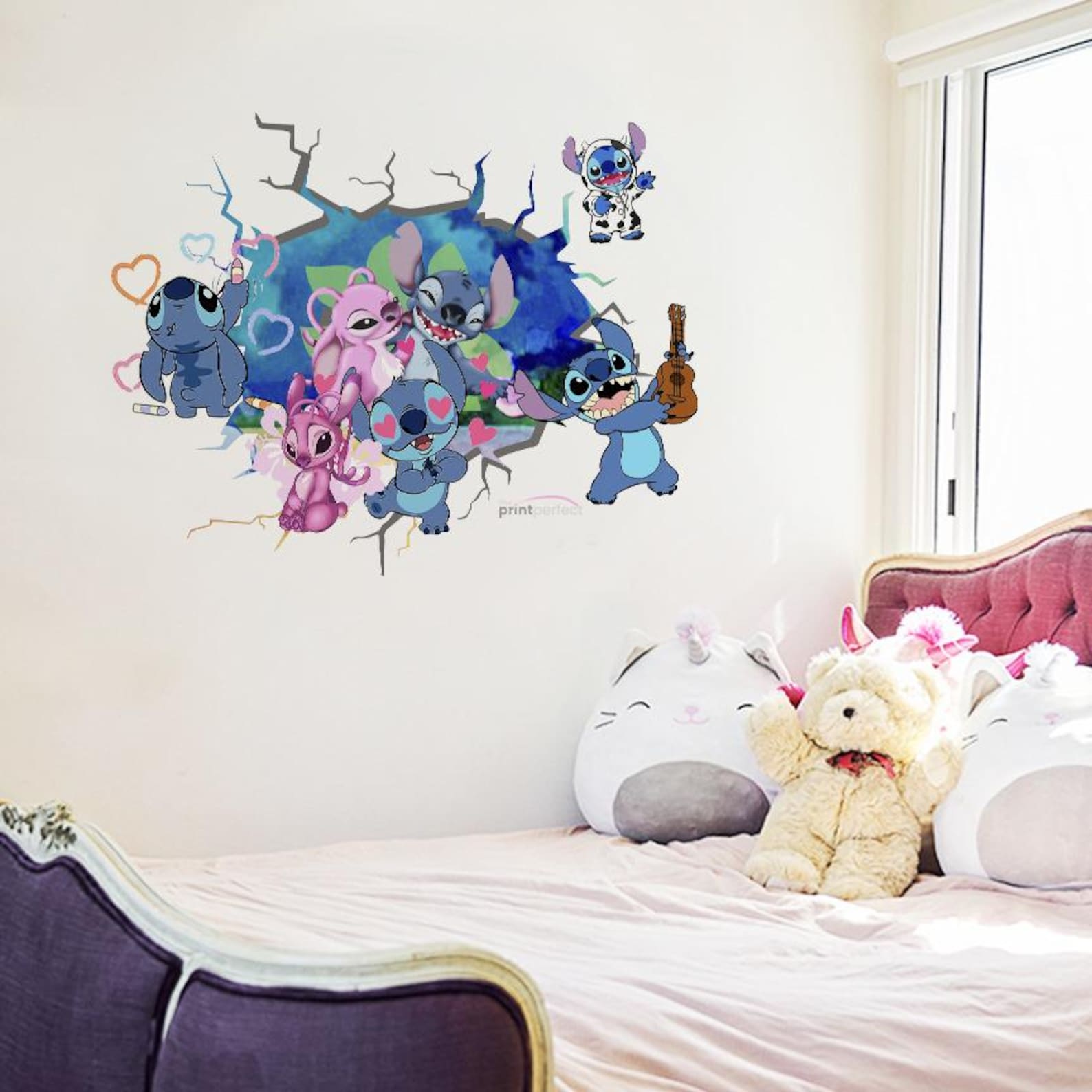 Stitch Personalized Name Wall Decal name Stitch Wall Decor Girls Wall ...