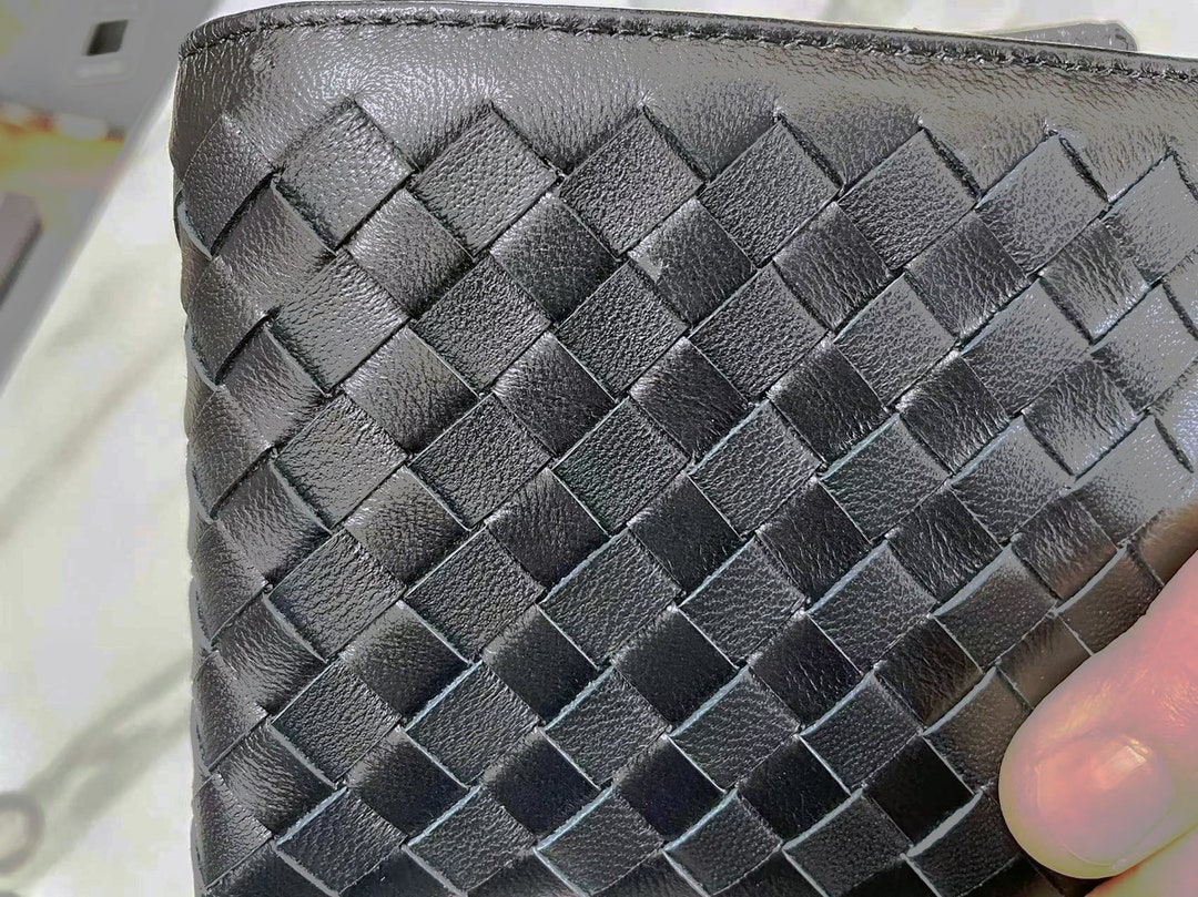 Handwoven Sheepskin Wallet: Classic Black Leather Dad Gift - Etsy