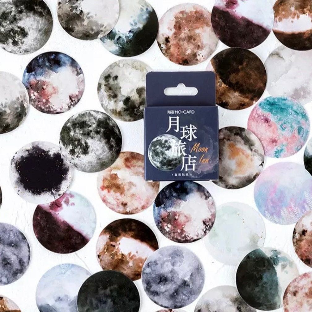 Moon Stickers Pack 45 pcs Sticker Set Moon Phase Journal - Etsy España