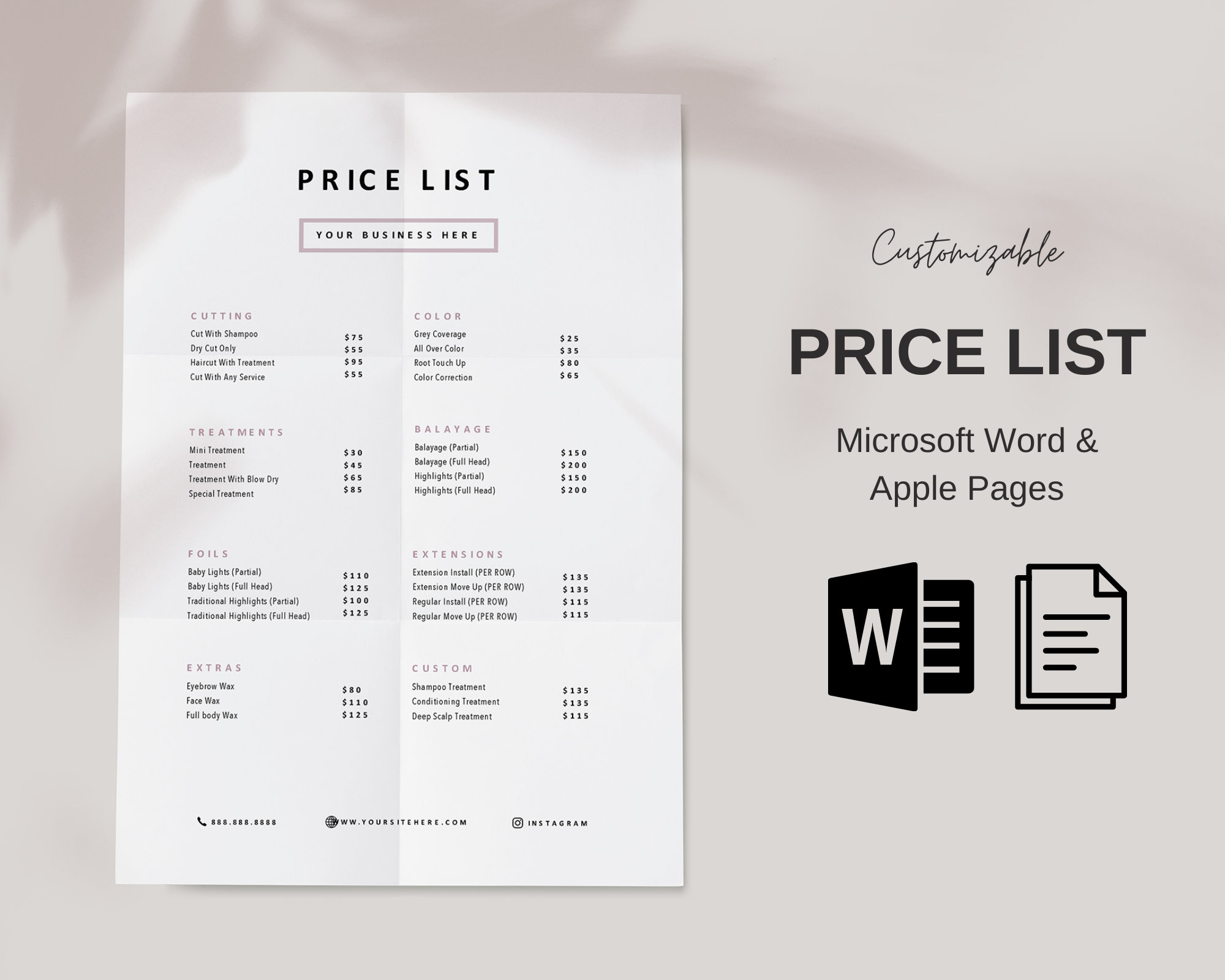 Price List Template Design