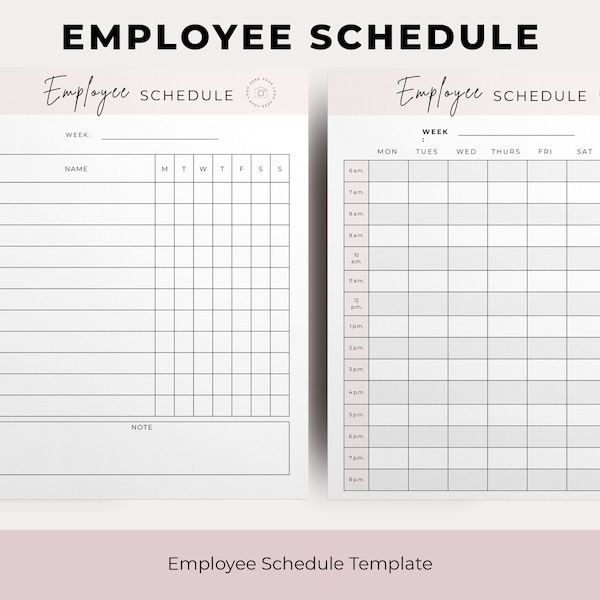 Staffing Schedule Template - Etsy