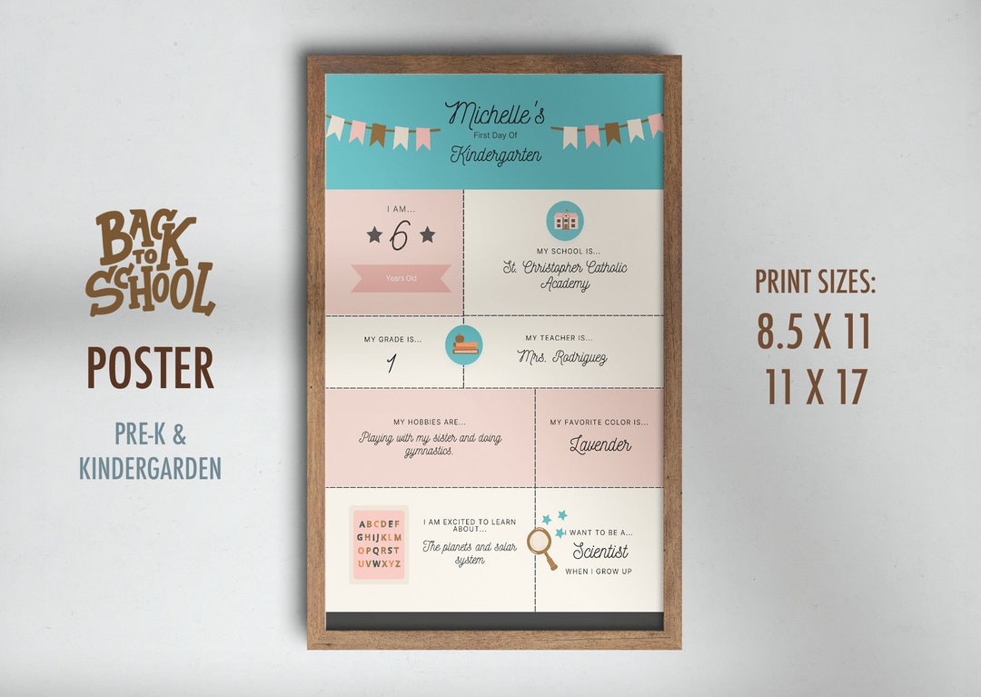 Buy Printable Back to School Poster Template, Customizable Back to ...