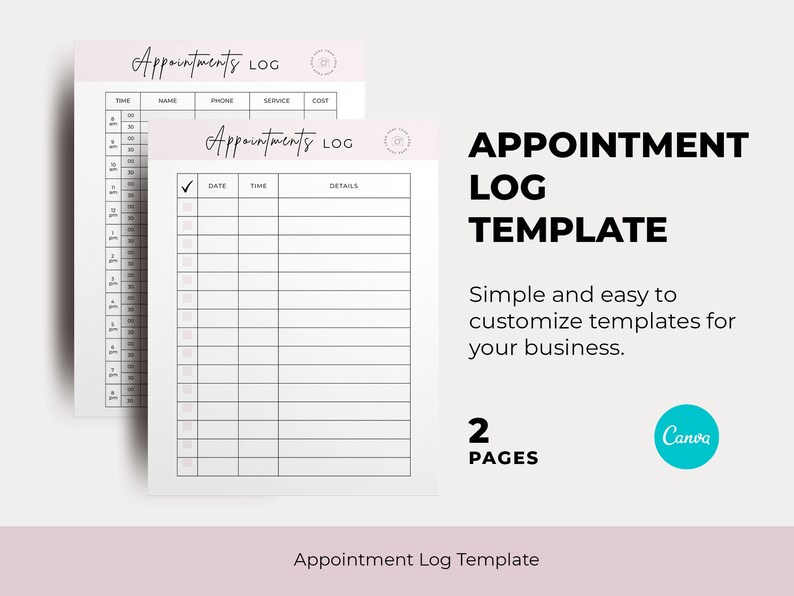 Appointments Log Appointment Calendar Meeting Tracker - Etsy