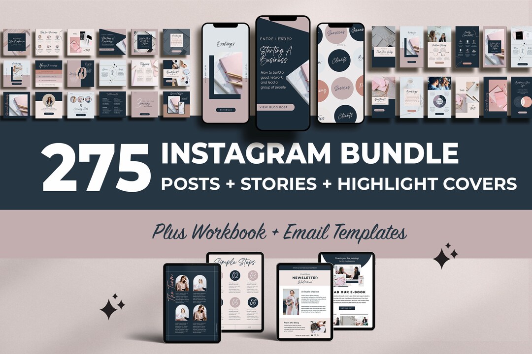 Instagram Templates Bundle, Social Media Templates, Instagram Bundle ...