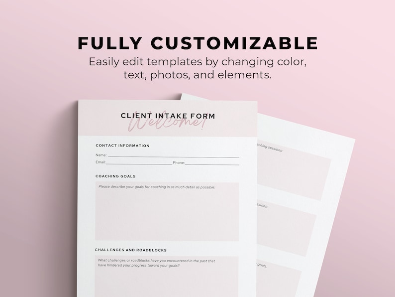 Coaching Client Intake Form Welcome Form Template Business - Etsy