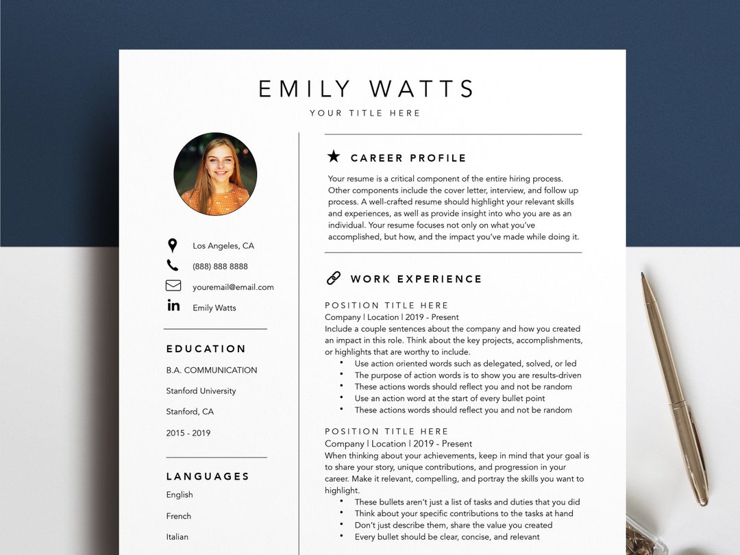 Plantilla de CV simple, Plantilla de CV ATS, Plantilla de CV para Word ...