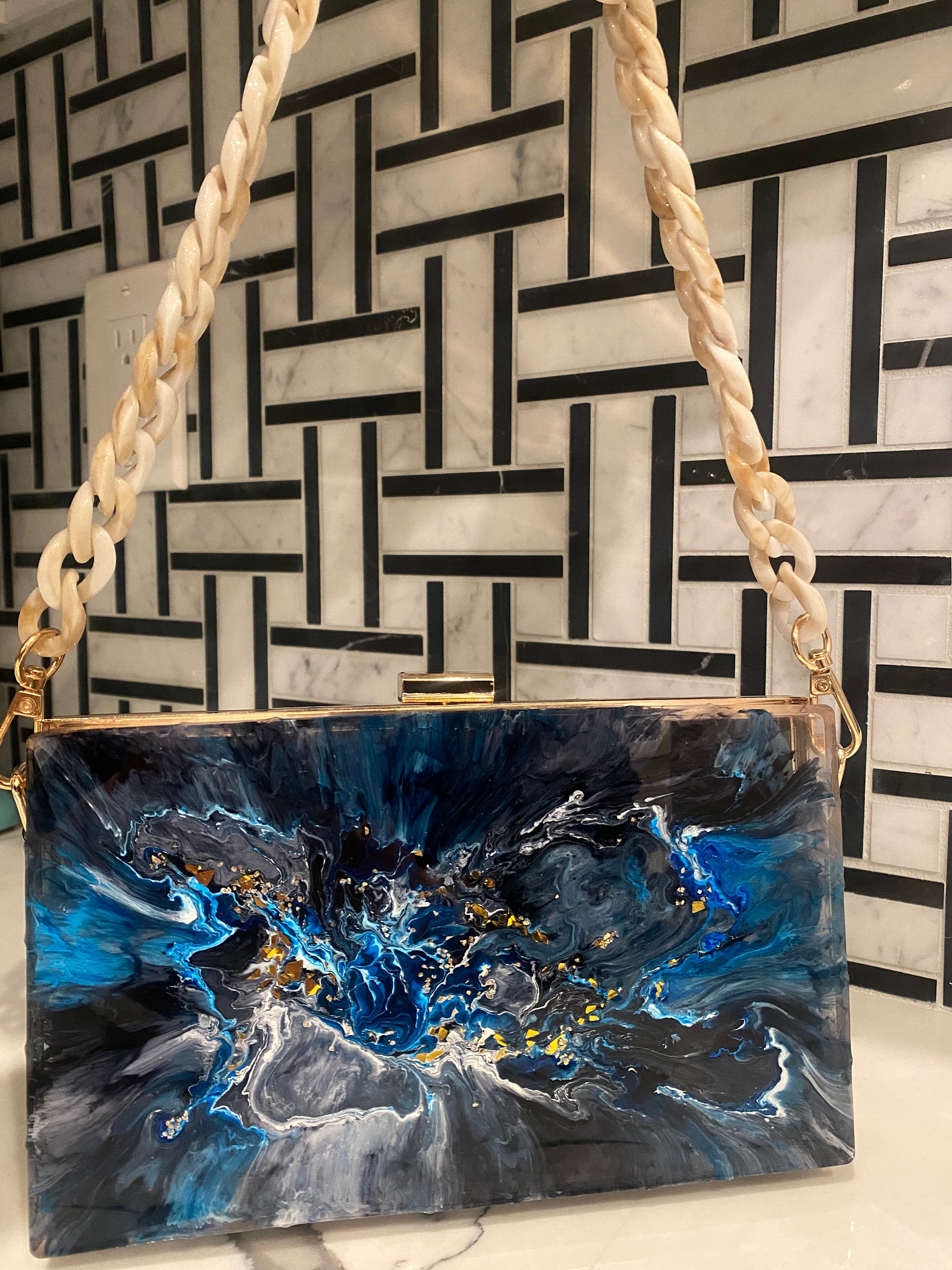 Resin Marble Design Unique Purse - Etsy