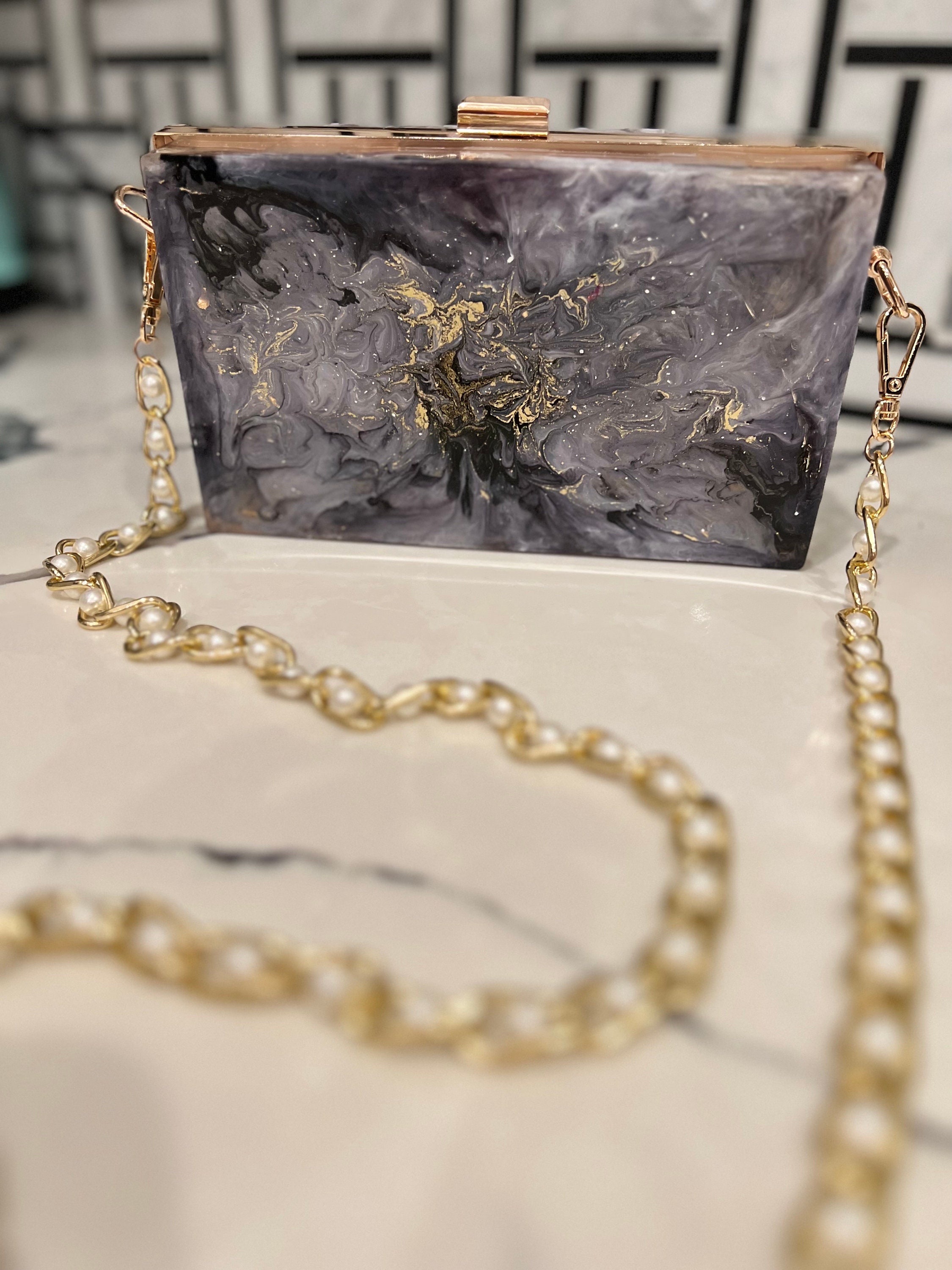 Resin Marble Design Unique Purse - Etsy