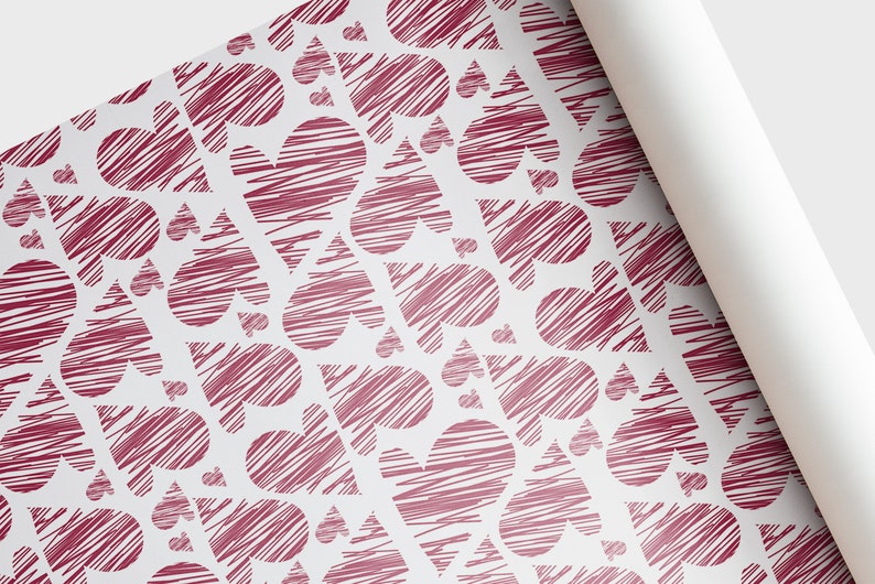 Collection Heart Seamless Pattern Abstract Hearts Digital Printable ...